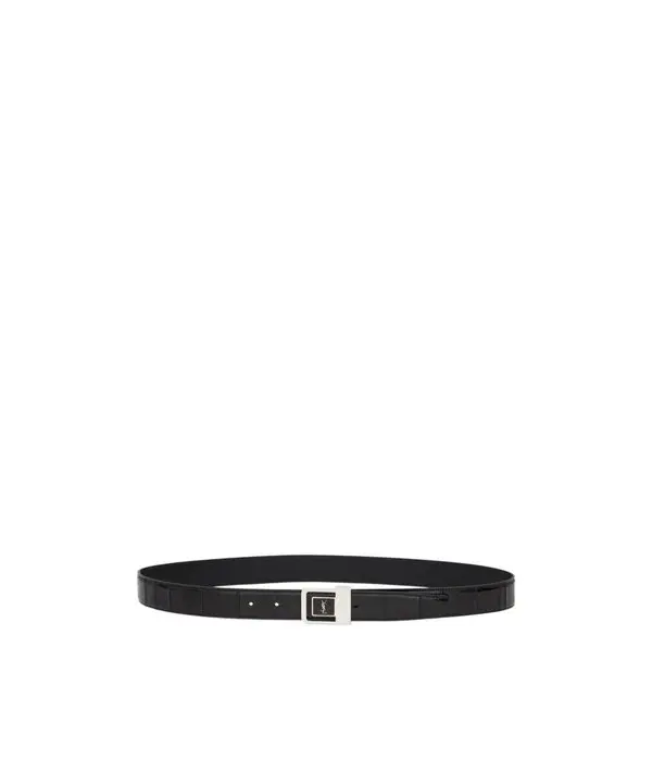 Saint Laurent La 66 Belt In Hagfish