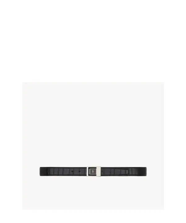 Saint Laurent La 66 Belt In Hagfish