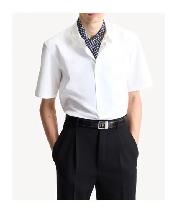 Saint Laurent La 66 Belt In Hagfish