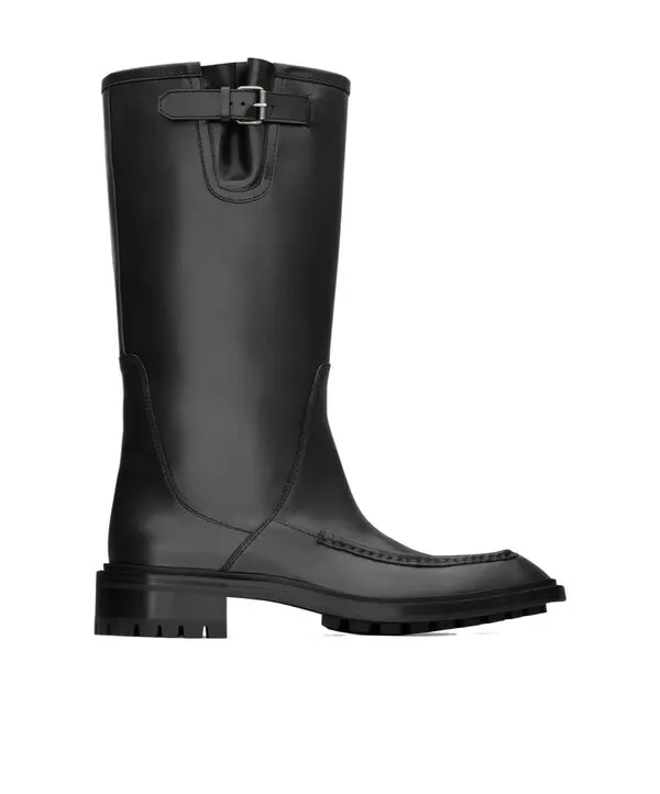 Saint Laurent Buckled Leather Boots