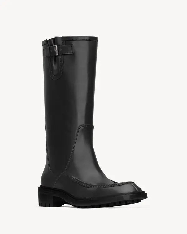 Saint Laurent Buckled Leather Boots
