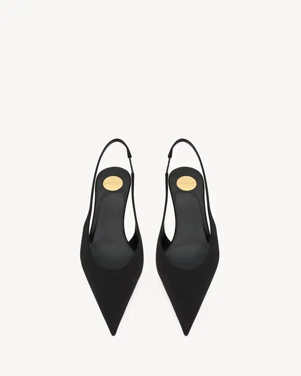 Saint Laurent Fanny Slingback Pumps In Satin Crepe