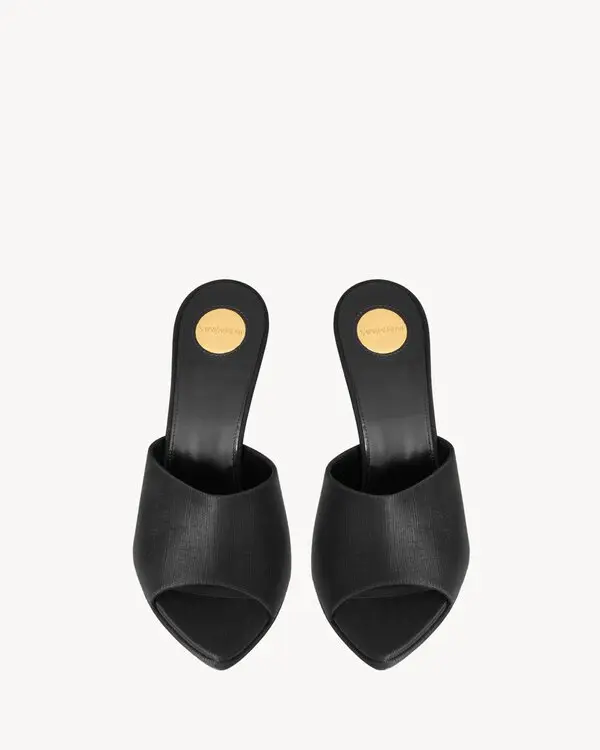 Saint Laurent Leon Mules In Satin