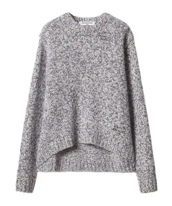 Maison Kitsuné Boxy Mouline Knitted Sweater - Gray