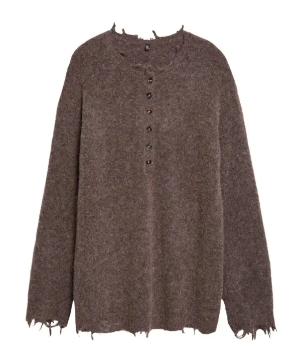 R13 Long-sleeved Knit Top - Brown