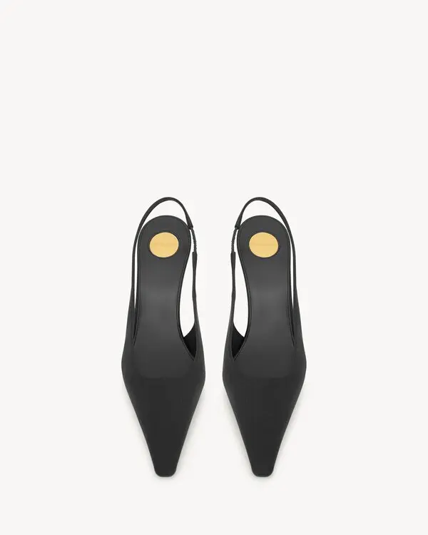 Saint Laurent Goya Slingback Pumps In Satin Crepe