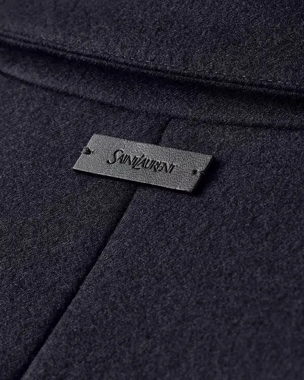 Saint Laurent Down Car Coat In Brushed Wool Flannel Hk 38,600