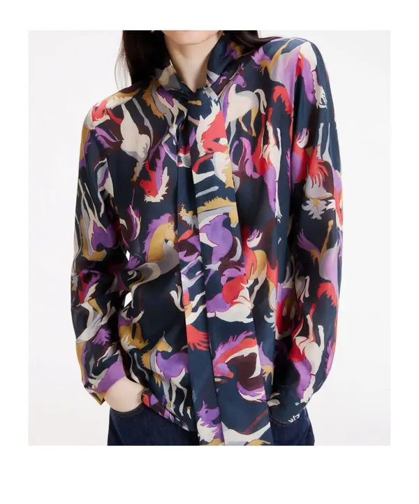 Marella Printed Tie-front Shirt