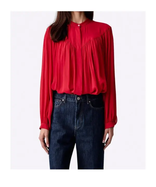 Marella Crew-neck Puff-sleeve Shirt