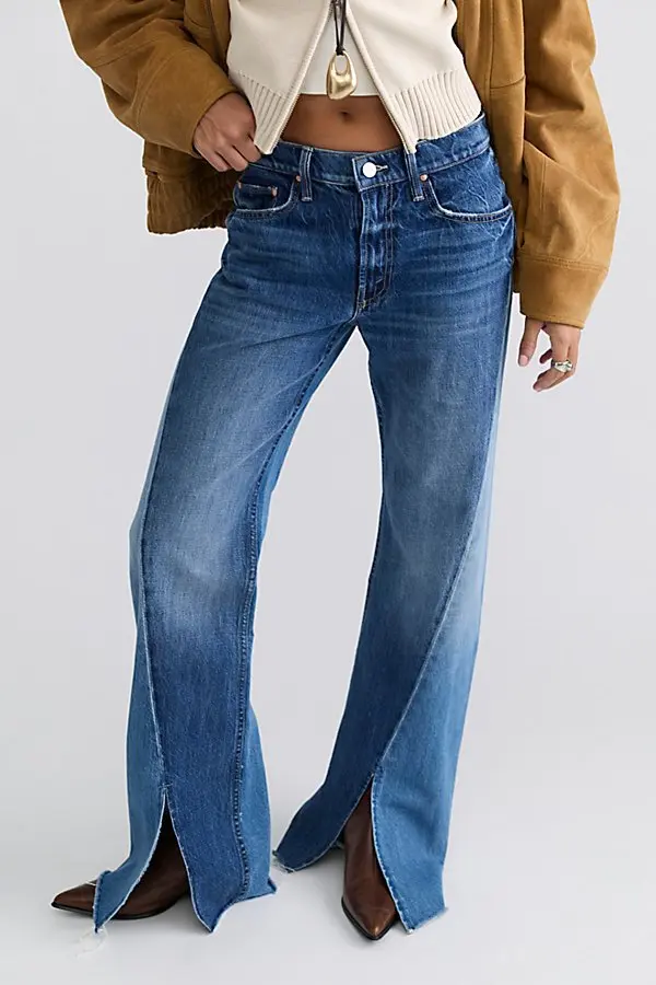 MOTHER The Bookie Slit Twist Heel Fray Jeans - Double Take