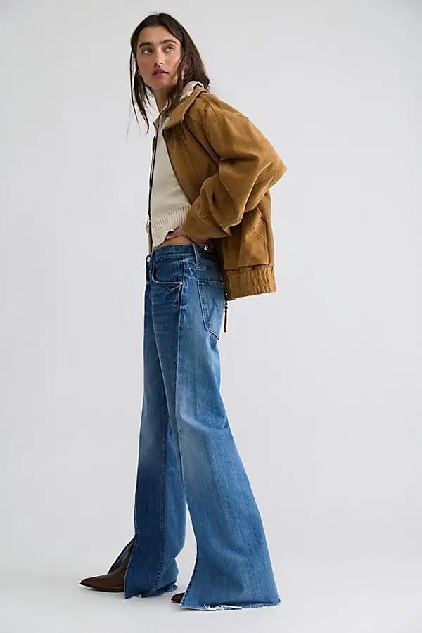 MOTHER The Bookie Slit Twist Heel Fray Jeans