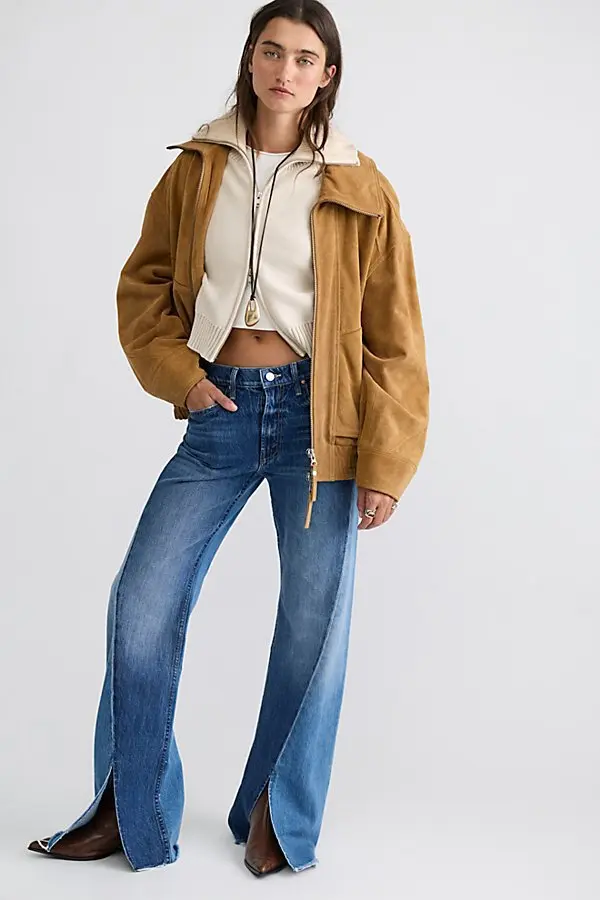 MOTHER The Bookie Slit Twist Heel Fray Jeans