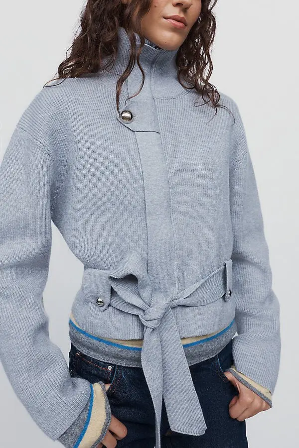 WHITEROOM + CACTUS Cotton Blend Funnel Neck Sweater