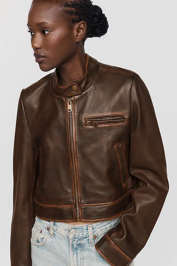 Walter Baker Krista Leather Jacket - Brown