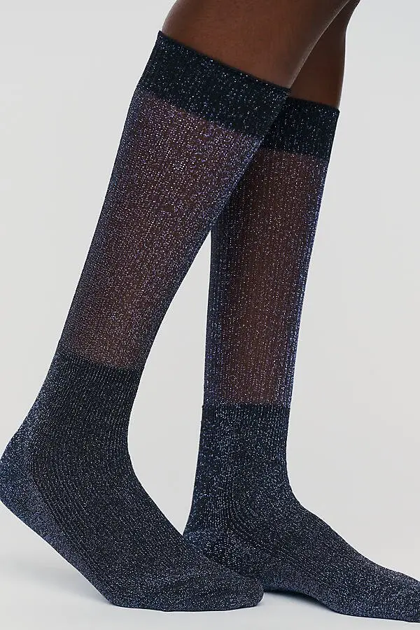 HIGH HEEL JUNGLE Glitter Dance Socks - Navy