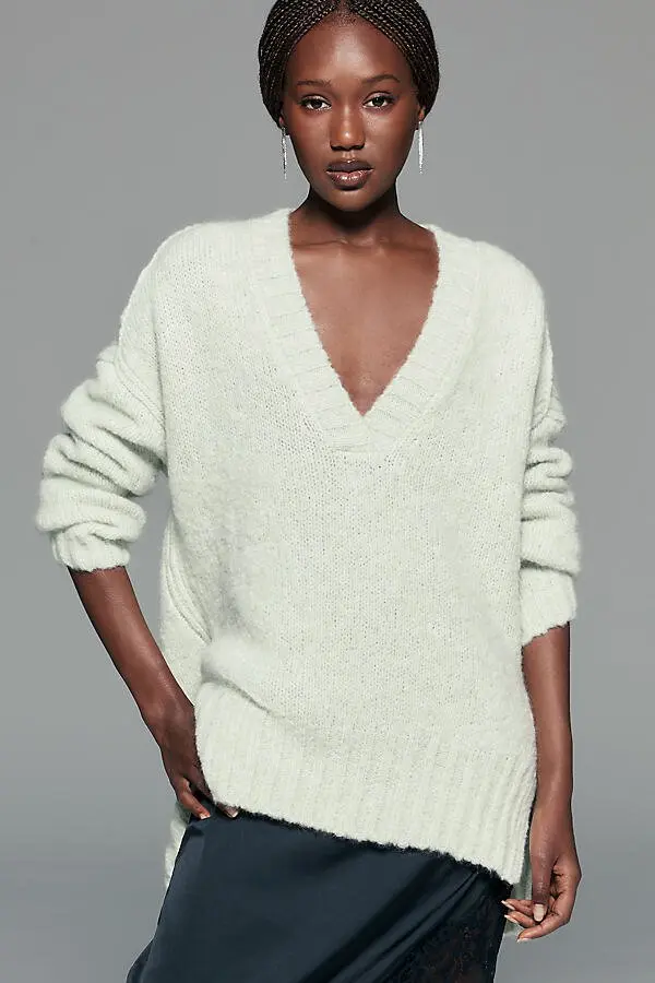 Maeve Wool Blend Overd Sweater - Mint