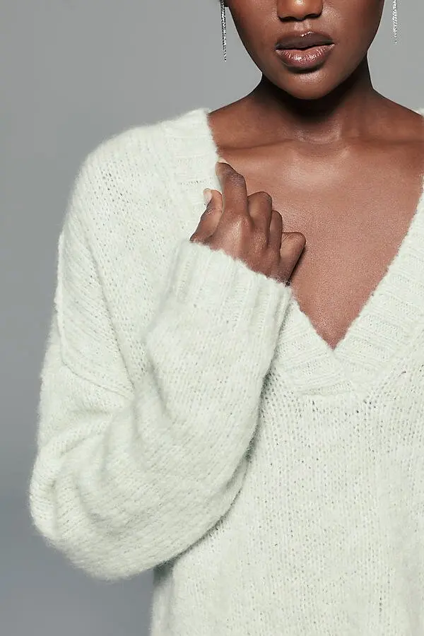 Maeve Wool Blend Overd Sweater - Mint