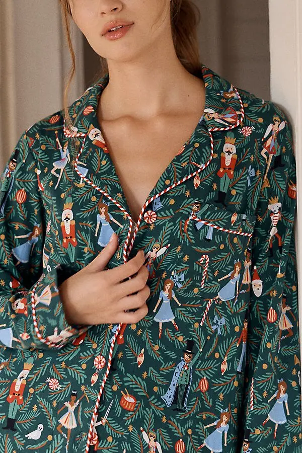 BEDHEAD PAJAMAS Nutcracker Sleep Set - Green Pattern
