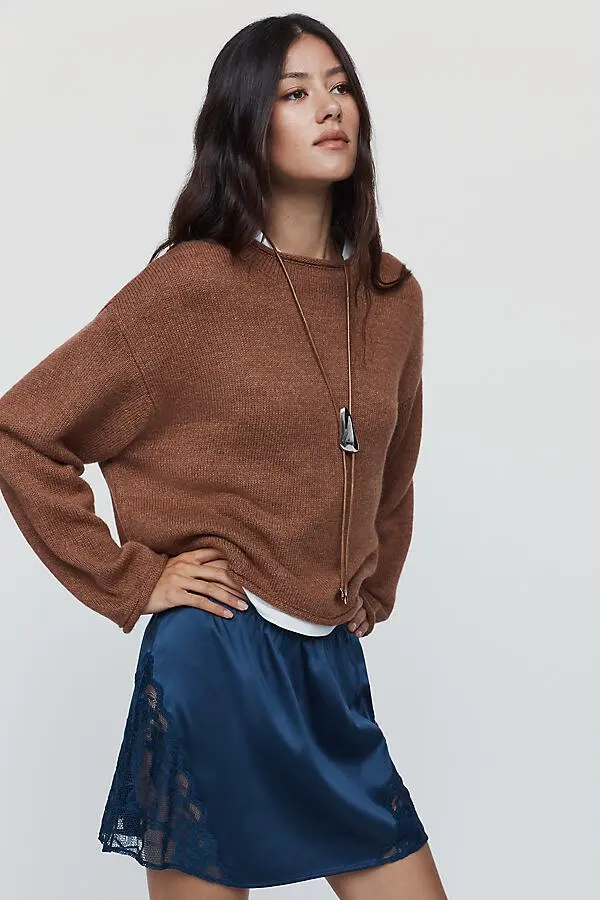 PILCRO Campbell Roll Neck Sweater - Camel