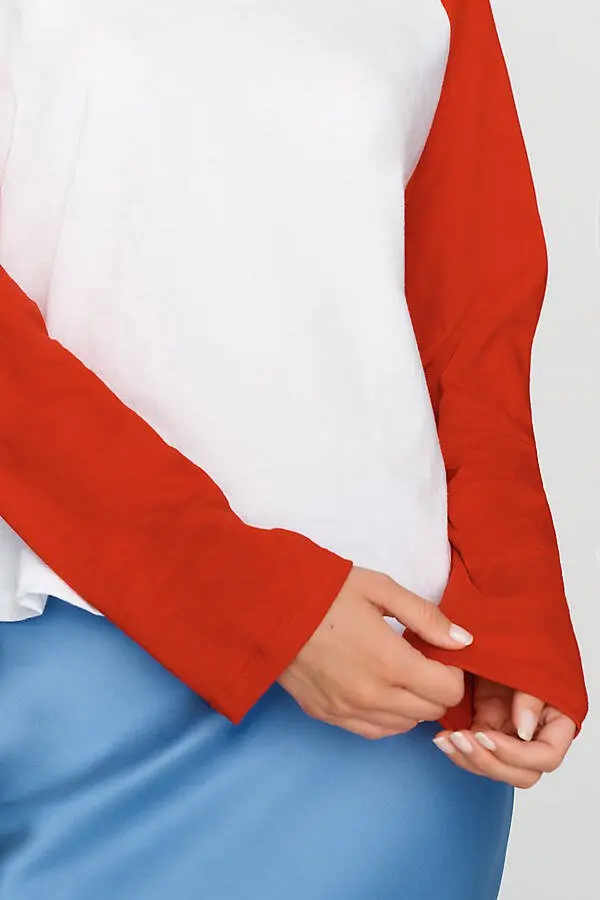 SUNNY SOMEWHERE 100% Cotton Raglan Baseball Tee - Red