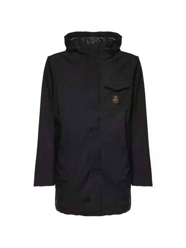 REFRIGIWEAR Logo-patch Hooded Coat - Black