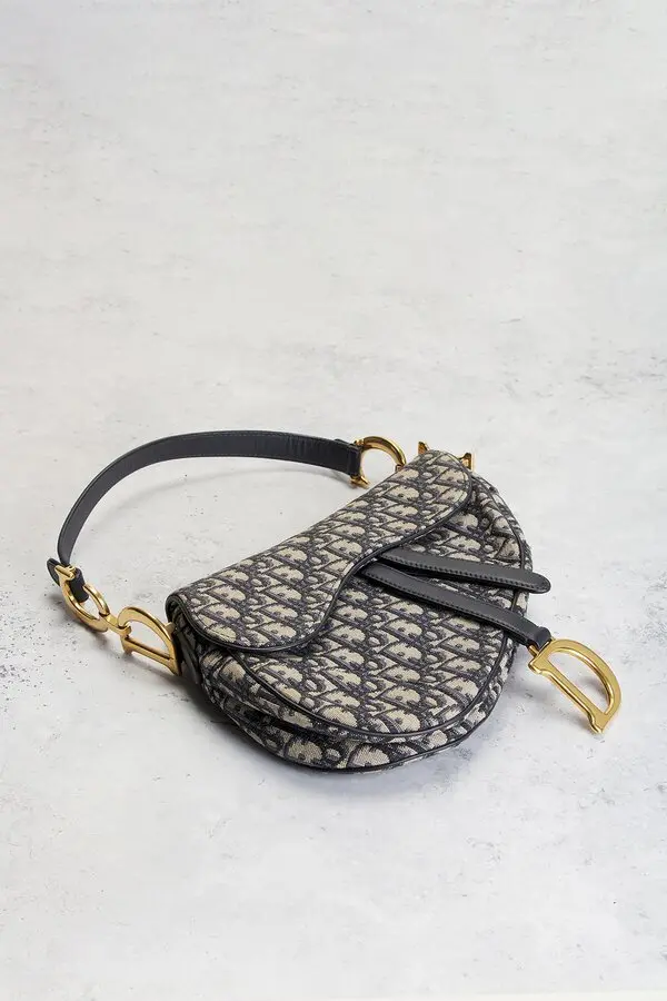 Dior Trotter Oblique Saddle Bag - Blue