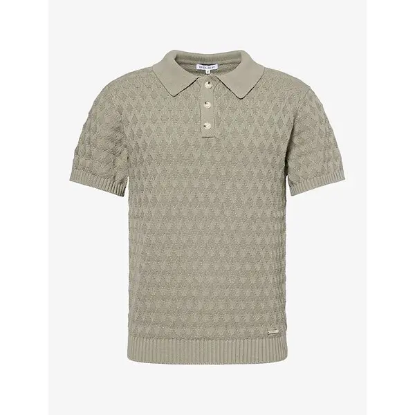 BELIER Jacques Diamond Stitch Cotton-blend Polo Shirt - Sage