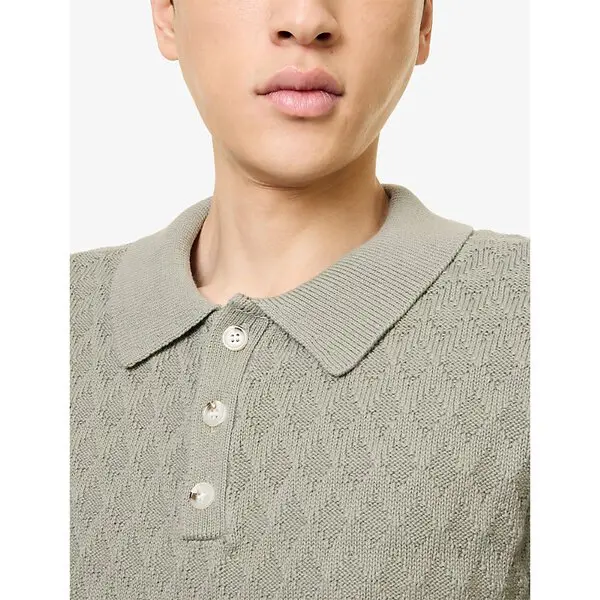 BELIER Jacques Diamond Stitch Cotton-blend Polo Shirt