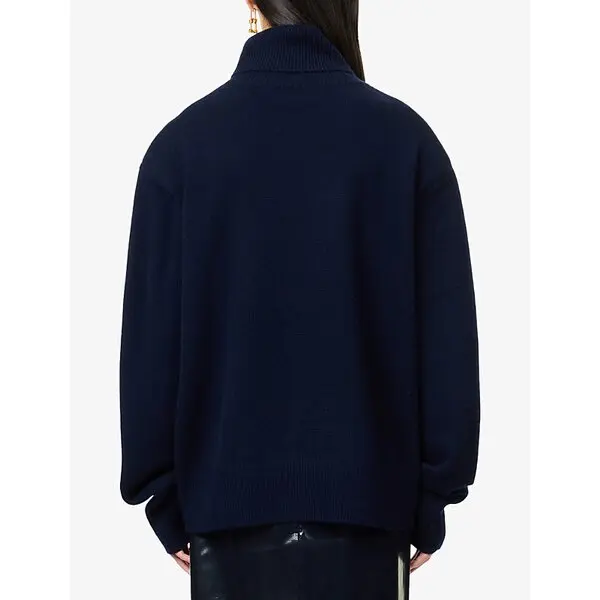 THE FRANKIE SHOP Gala Padded Knit Wool Turtleneck