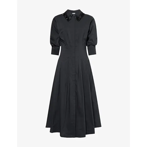 Simkhai Signature Jazz Embellished Cotton-blend Midi Dress
