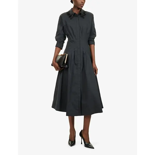 Simkhai Signature Jazz Embellished Cotton-blend Midi Dress