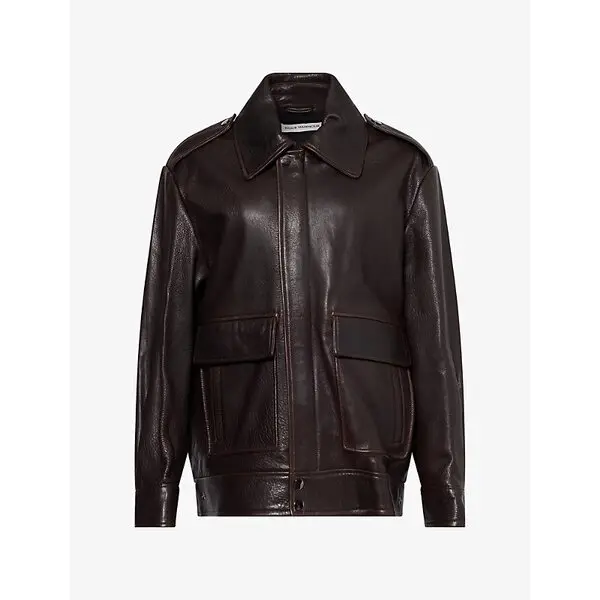 Nour Hammour Drey Exclusive Textured Leather Jacket