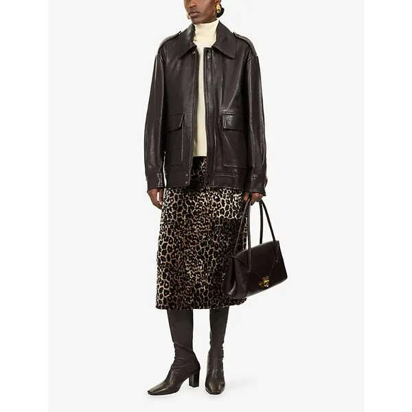 Nour Hammour Drey Exclusive Textured Leather Jacket