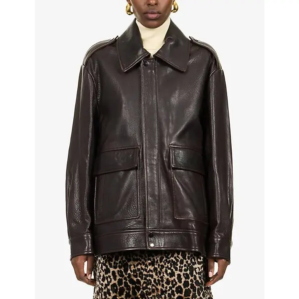 Nour Hammour Drey Exclusive Textured Leather Jacket