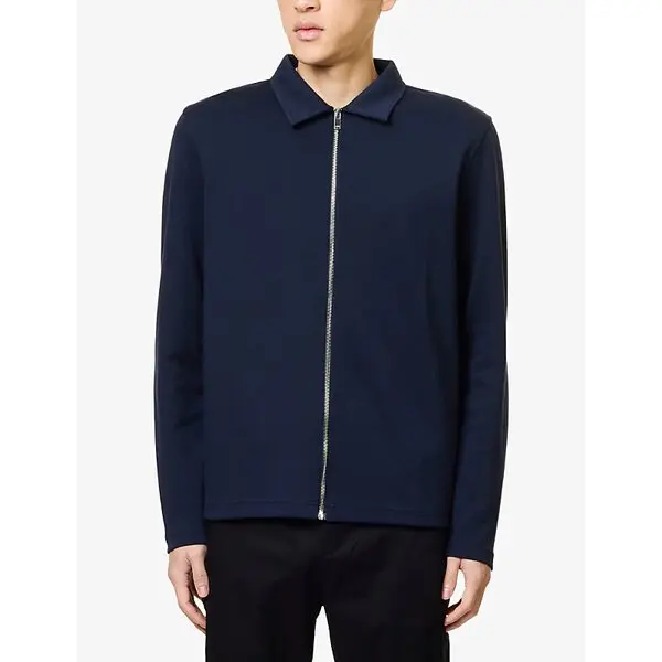 ARNE Zip-through Cotton-jersey Overshirt