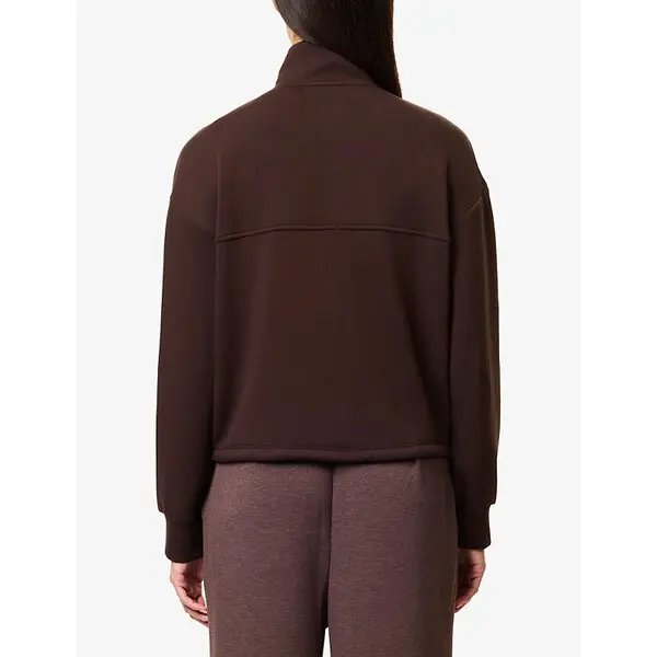 Varley Sian Cropped Half-zip Jersey Sweatshirt