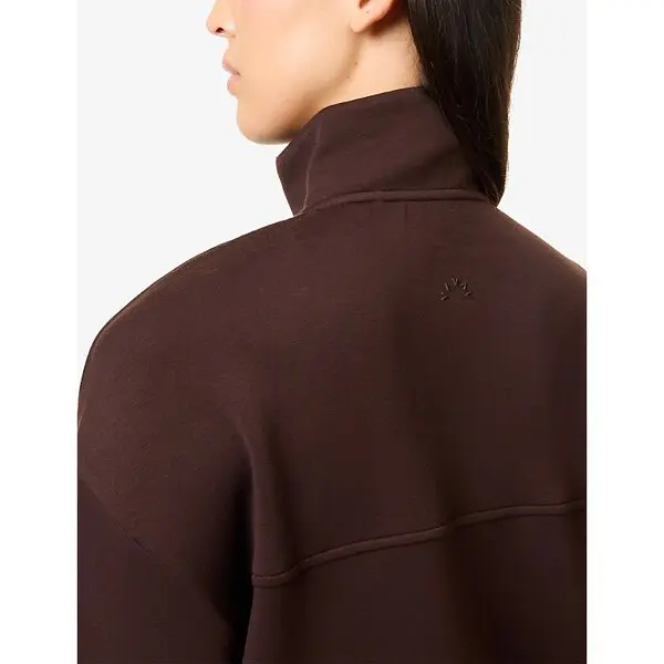 Varley Sian Cropped Half-zip Jersey Sweatshirt