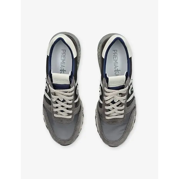 Premiata Lander Suede And Woven Trainers