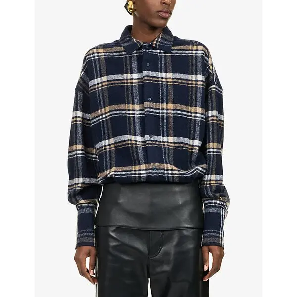 DARKPARK Barbara Cashmere And Wool Leather Belt Shirt