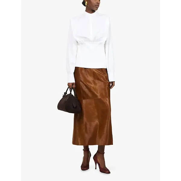 Alaïa Pony Hair Midi Pencil Skirt