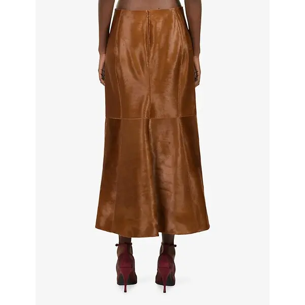 Alaïa Pony Hair Midi Pencil Skirt