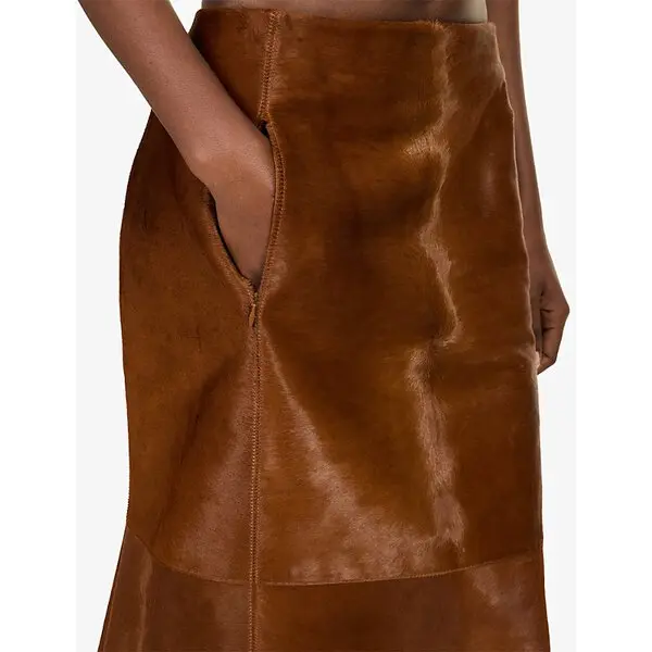 Alaïa Pony Hair Midi Pencil Skirt