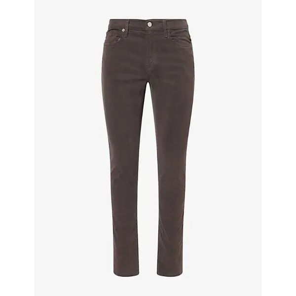 FRAME L'homme Slim Brushed-twill Stretch-denim Jeans - Mud Grey