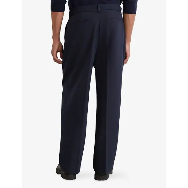 REISS Atwell Belted Relaxed-fit Stretch-woven Trousers
