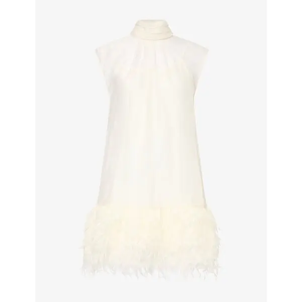 Simkhai Shirya Featherlike Organza Mini Dress - Ivory