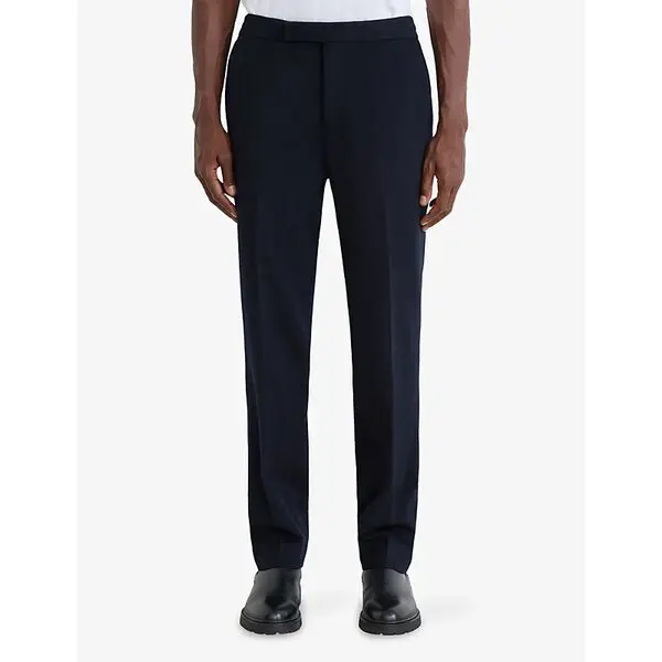 REISS Found Relaxed-fit Stretch-woven Trousers - Navy
