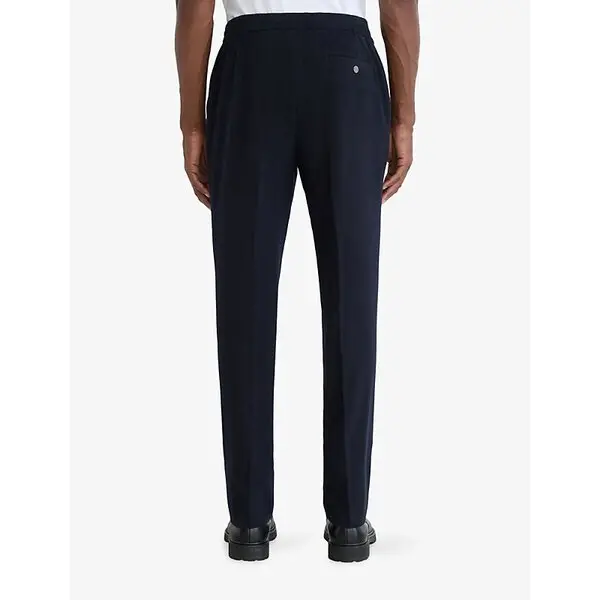 REISS Found Relaxed-fit Stretch-woven Trousers - Navy