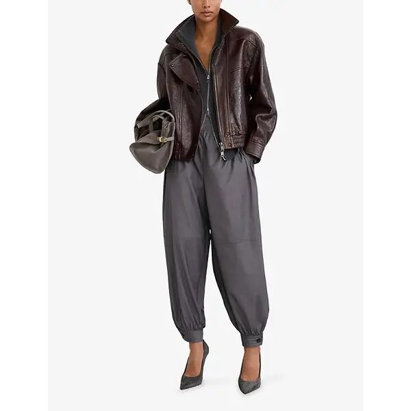REISS Neave Balloon-leg Mid-rise Woven Trousers