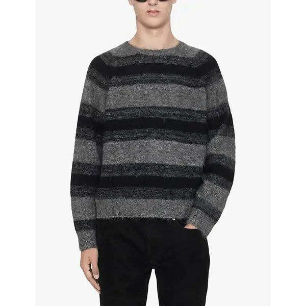 ALLSAINTS Senner Striped Wool-blend Jumper Xxl