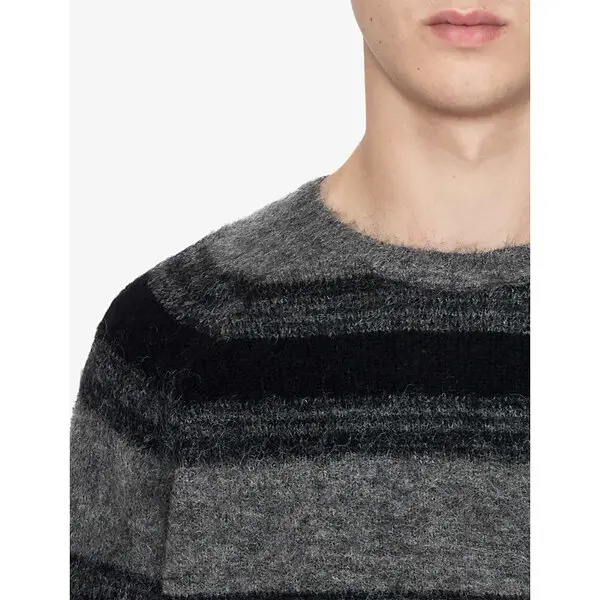 ALLSAINTS Senner Striped Wool-blend Jumper Xxl